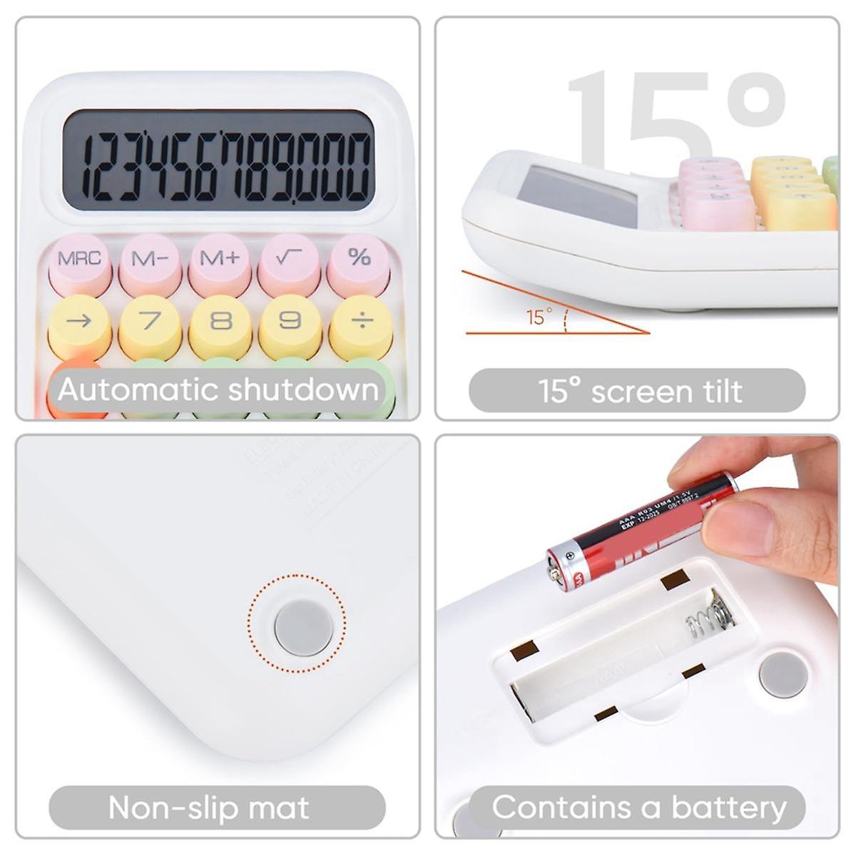Mechanical Pushbutton Calculator, 12 Digit Lcd Display, Big Buttons ...