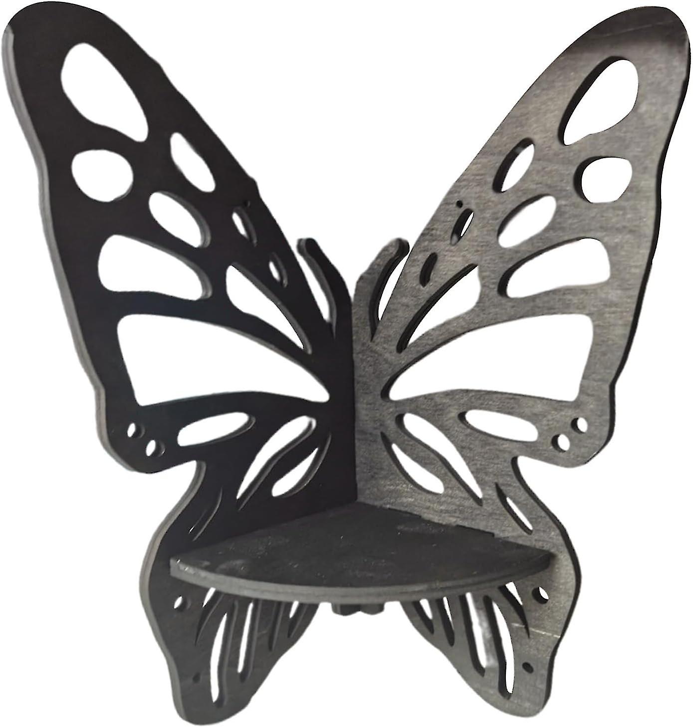 Butterfly Crystal Shelf, Wooden Butterfly Corner Shelf, Wall Corner ...