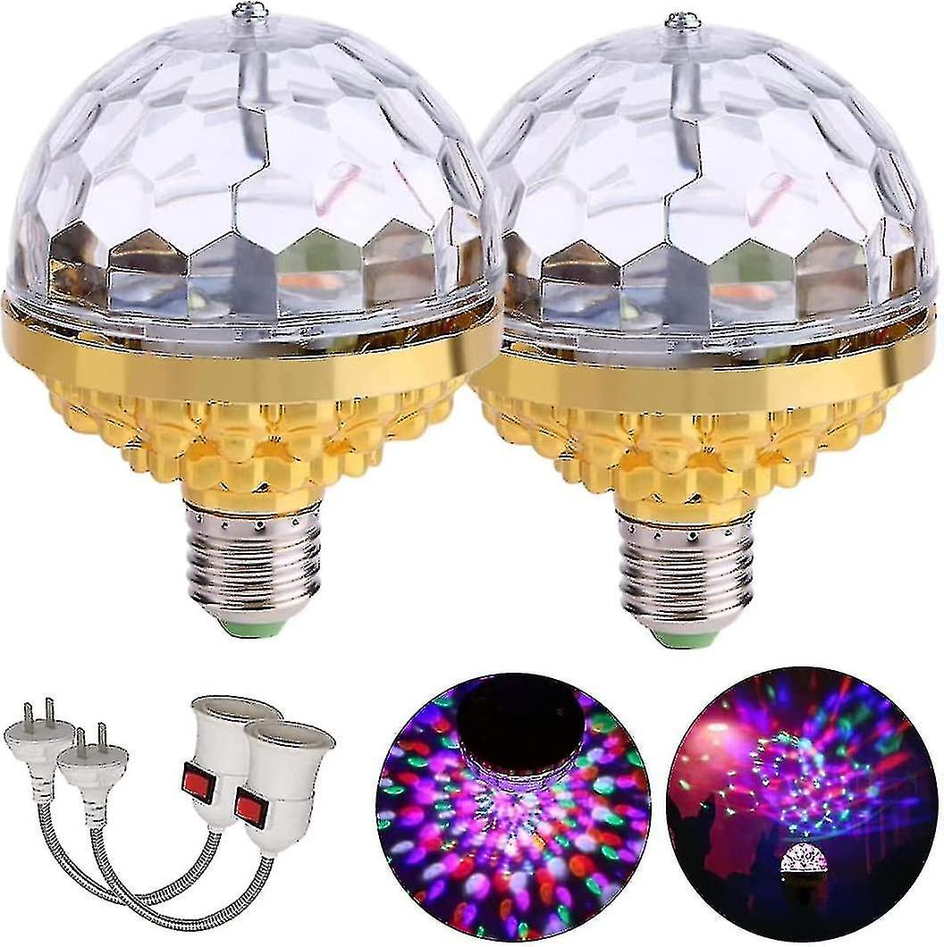 2 Pcs Colorful Rotating Magic Ball Light, Party Lights Disco Ball With ...