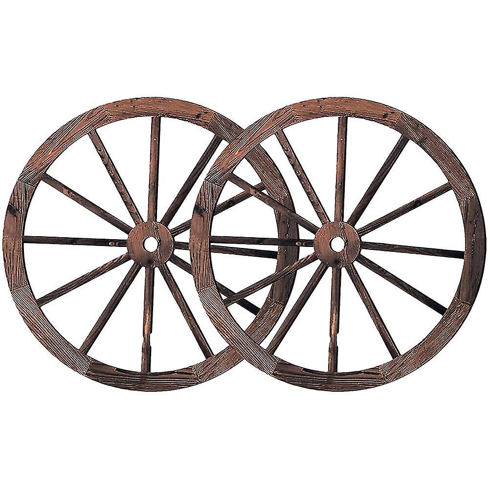 2pcs Wagon Wheel Decor Wooden Wagon Wheel Wall Decor Vintage Wagon ...