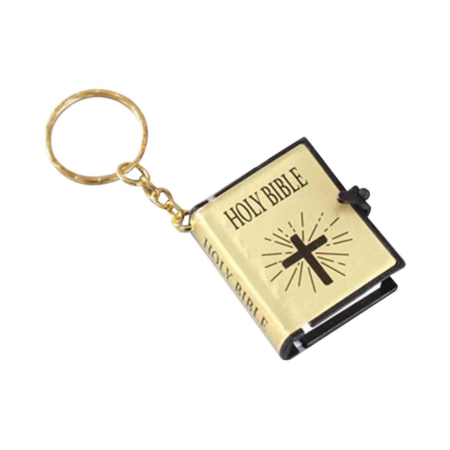 Mini Holy Bible Keyring - Gold Book Decoration for Backpacks | Fruugo UK