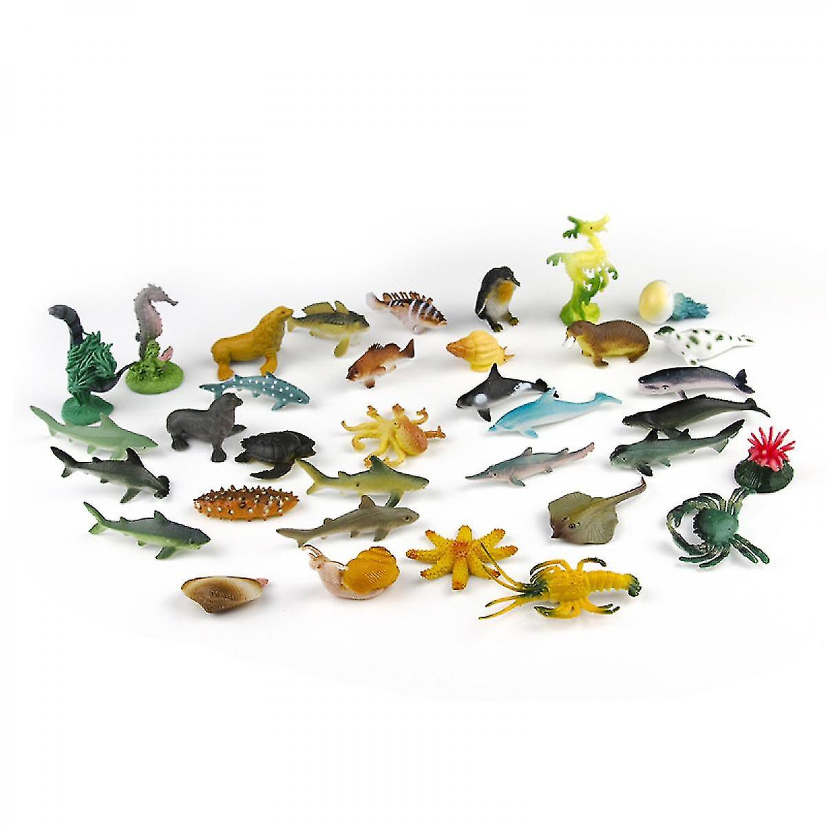 Sea Creature Toys 36pcs Ocean Sea Animals Figurines Shark Toys For ...