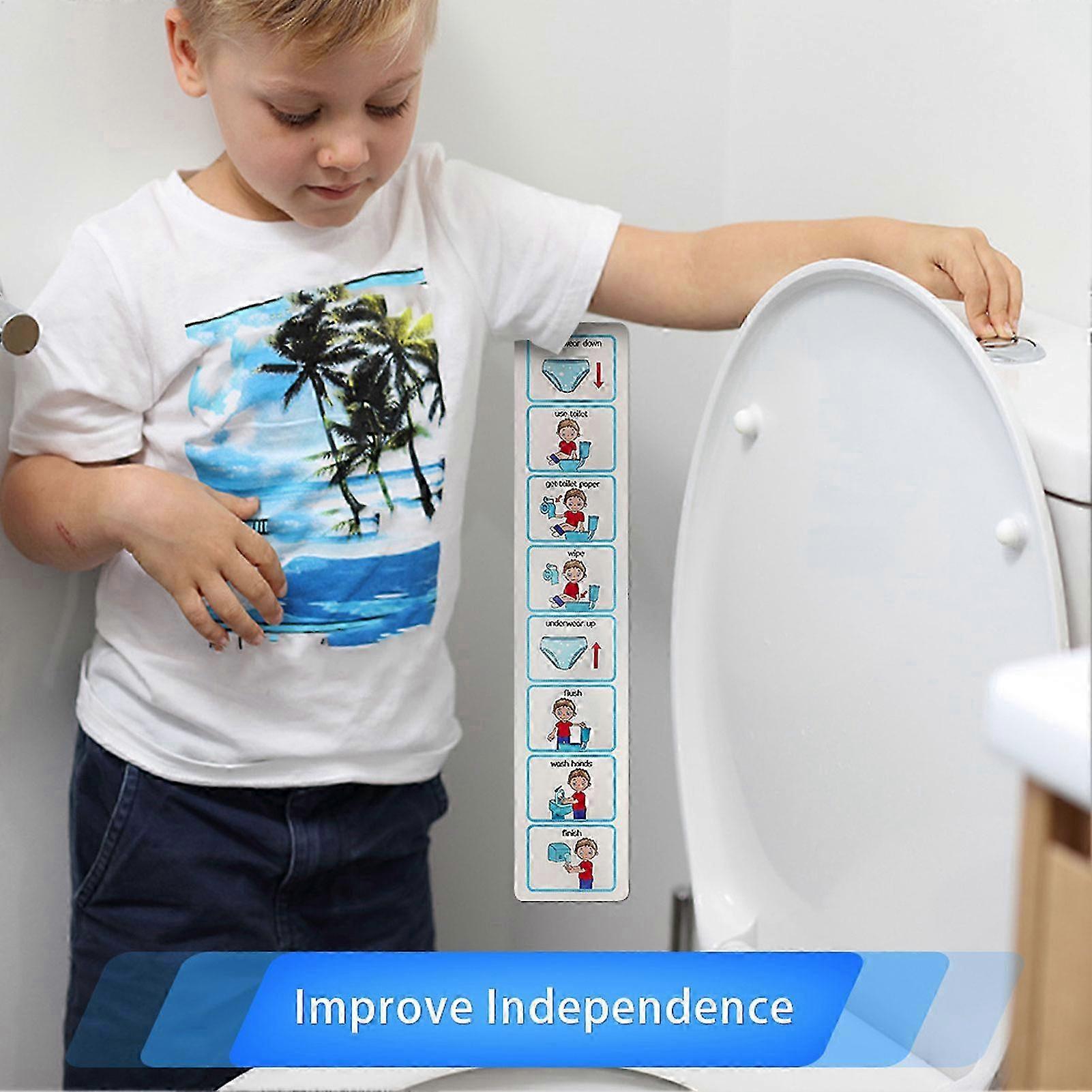 Potty Training Visual Schedule Independent Living Skills Step Toilet ...