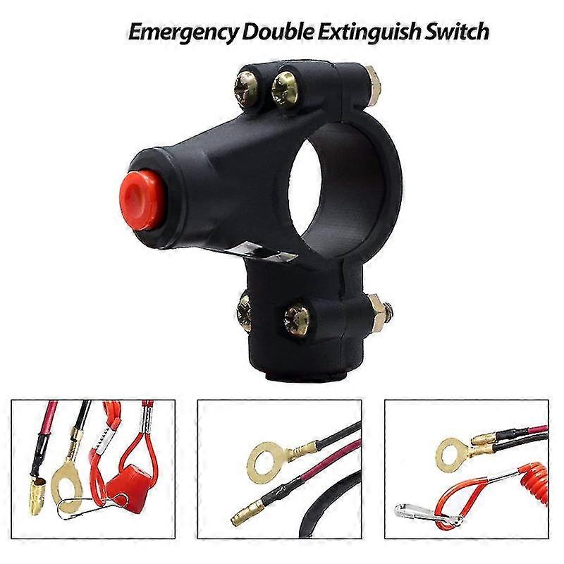 Emergency Stop Switch Lanyard Emergency Kill Stop Engine Switch Push Button for ATV Motorcycle ...