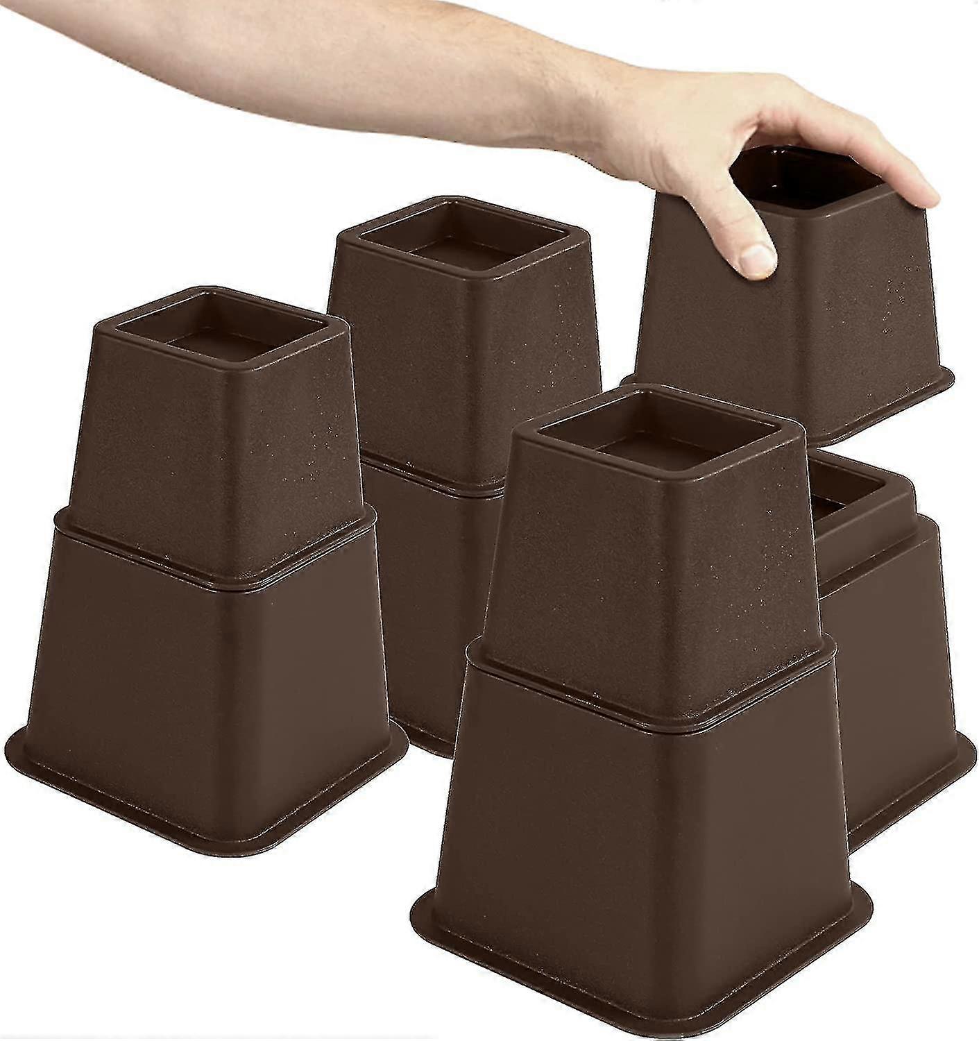 8 Piece Premium Adjustable Furniture Risers (4 High And 4 Short ...