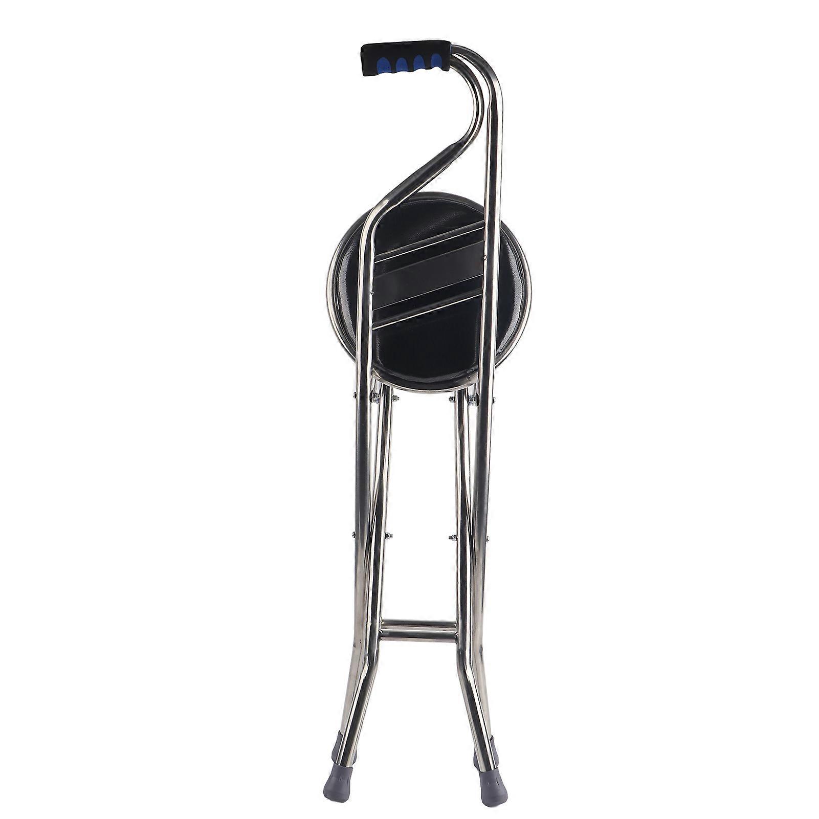 Folding Walking Hand Stick Stool Elderly Stainless Steel Four Leg ...
