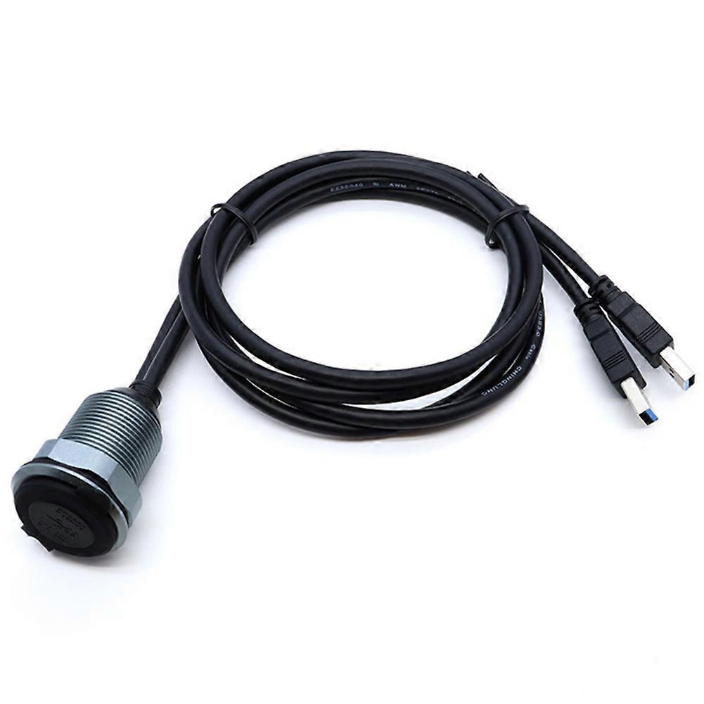 Dual Ports USB 3.0 Car Mount Flush Cable USB3.0 Male to Female Car ...