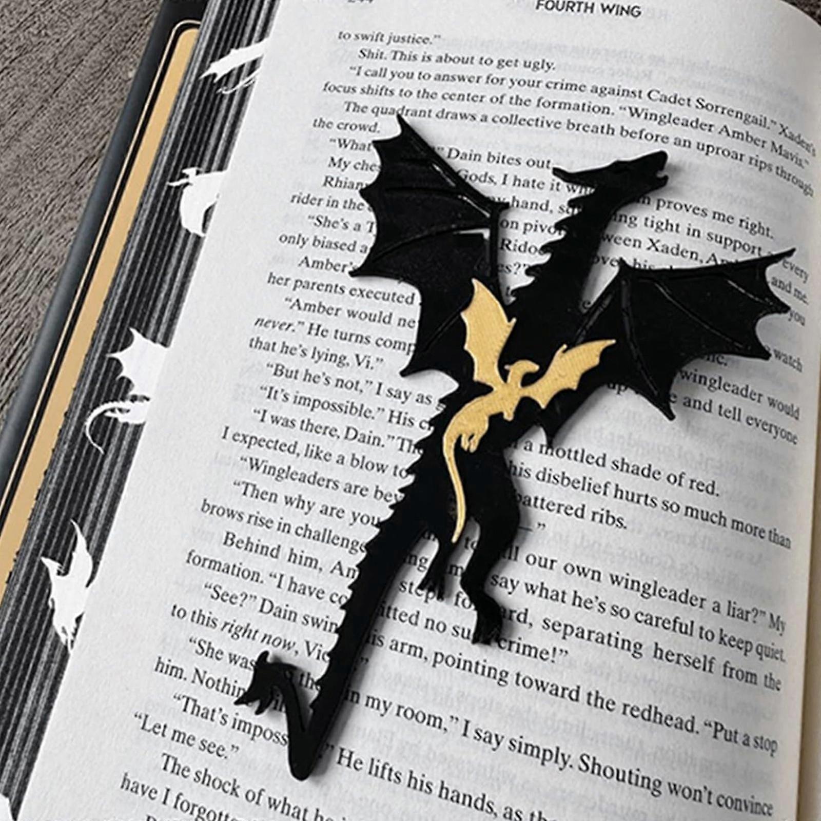 Dragon Bookmark Black And Gold Dragons With Sun And Clouds Bookmark ...