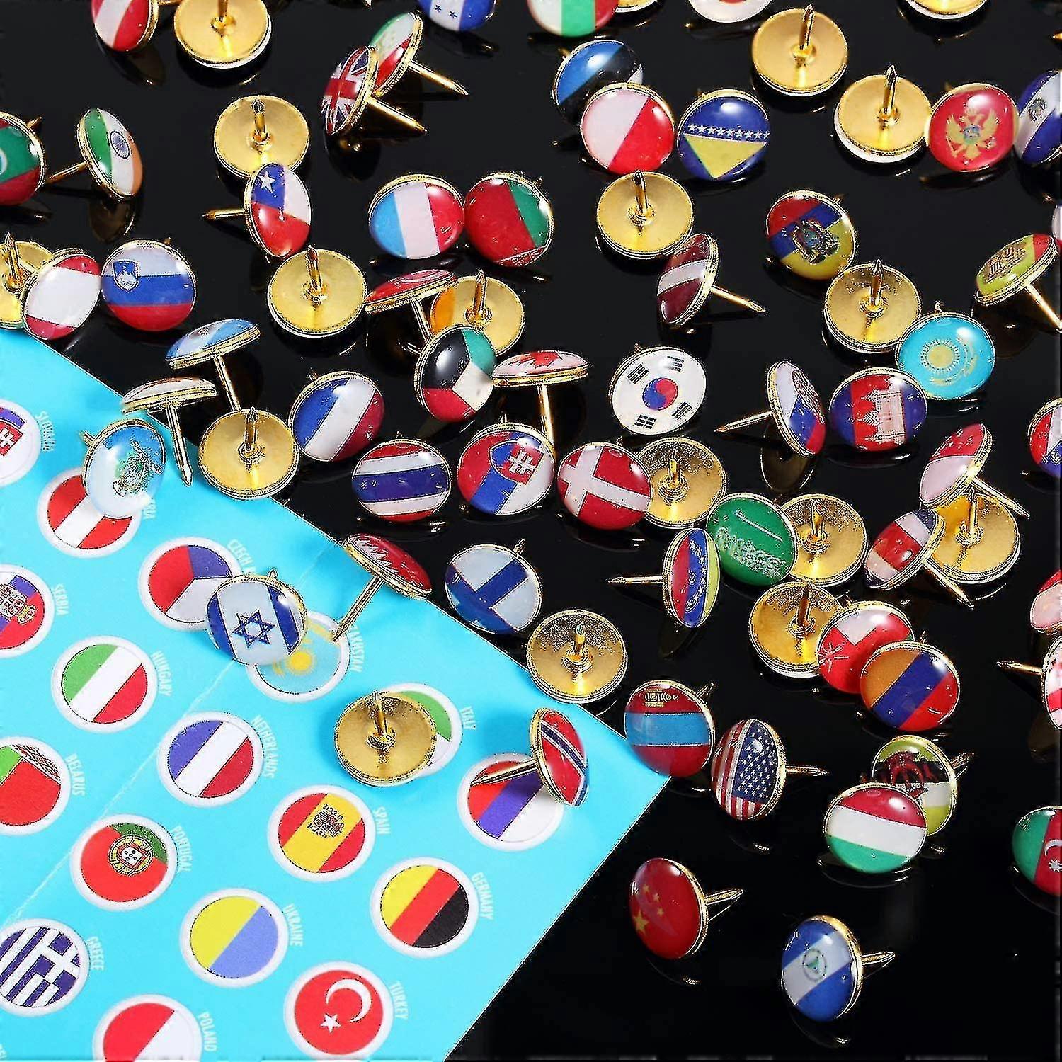 Creative Push Pins National Flag Thumbtack Country Map Push Pins For ...