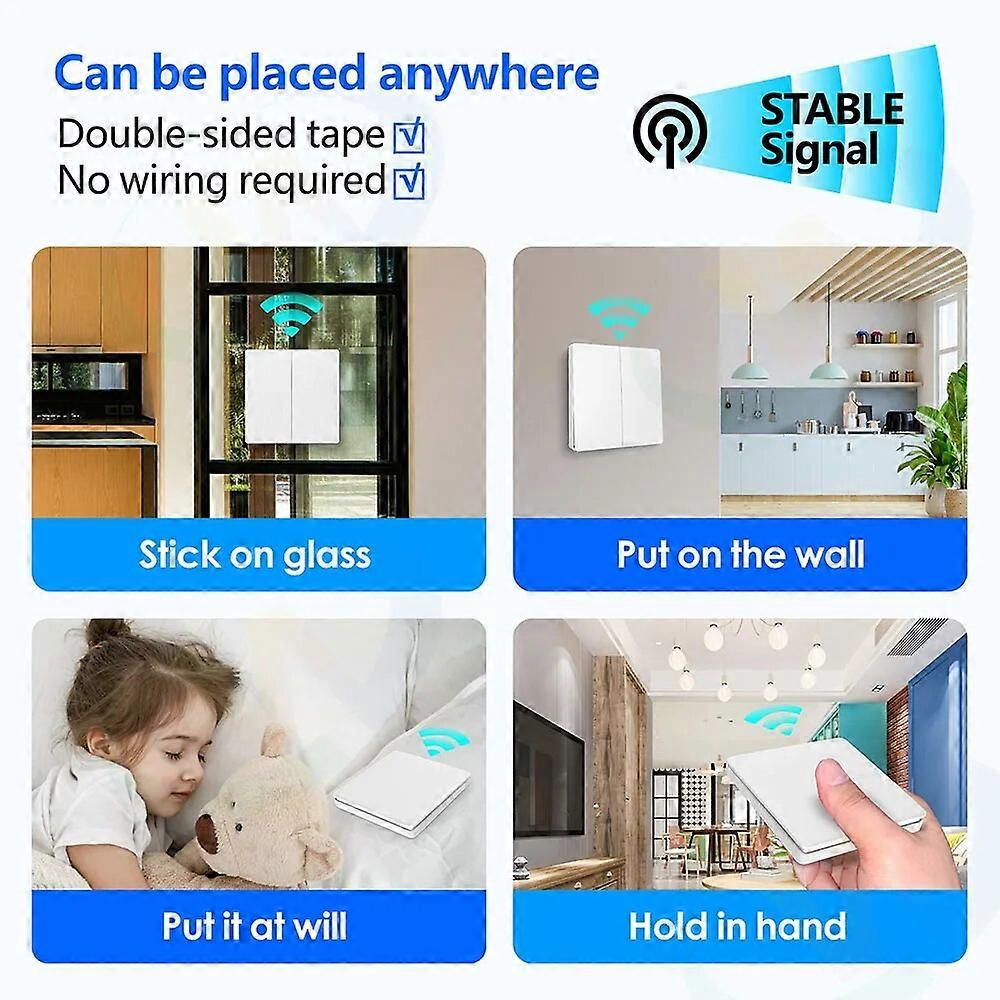 Wireless Smart Light Switch Self Power Push Button Switch No Need ...