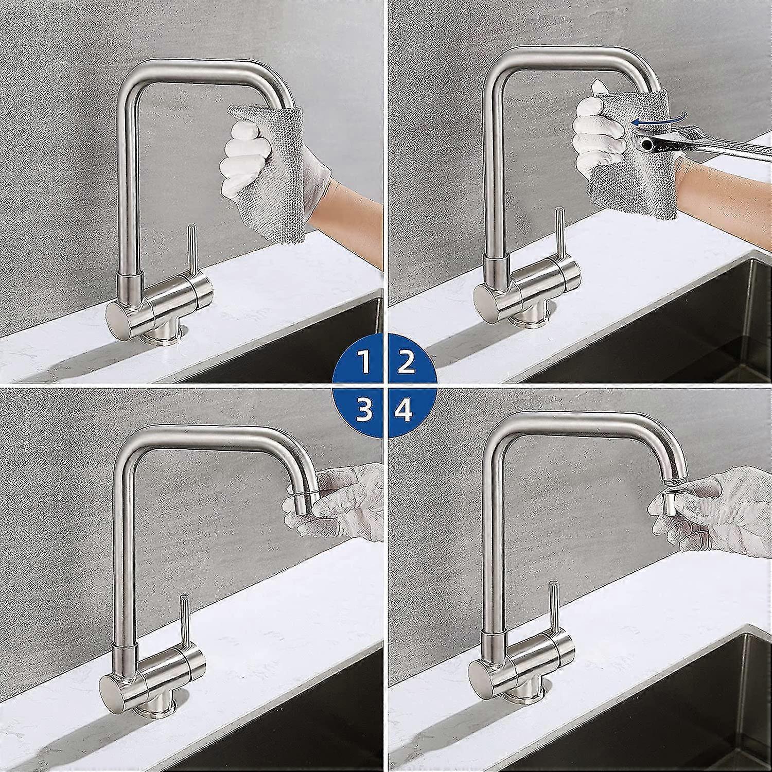 360 Swivel Folding Kitchen Faucet, Kitchen Faucet With Folding Handle ...