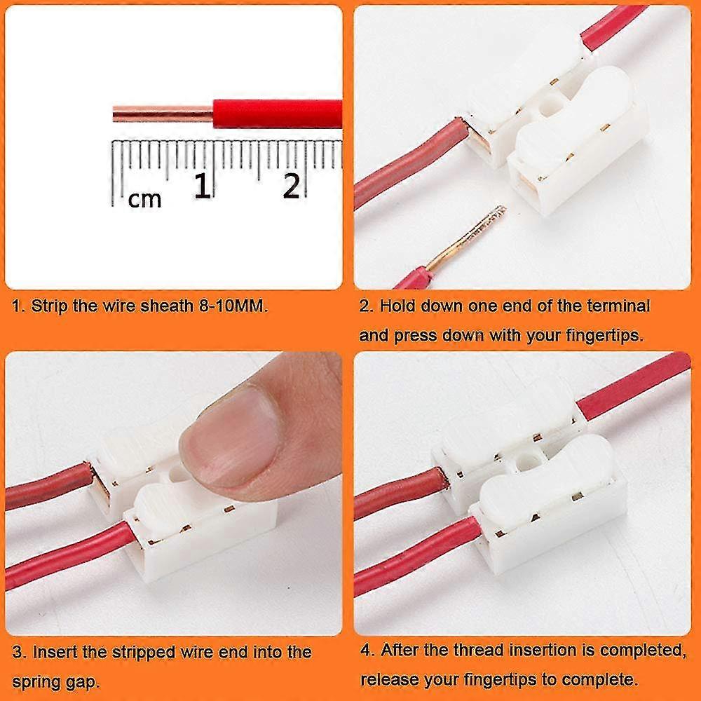 60 Pcs Ch3 Spring Wire Connectors, Electrical Cable Clamp Terminal ...