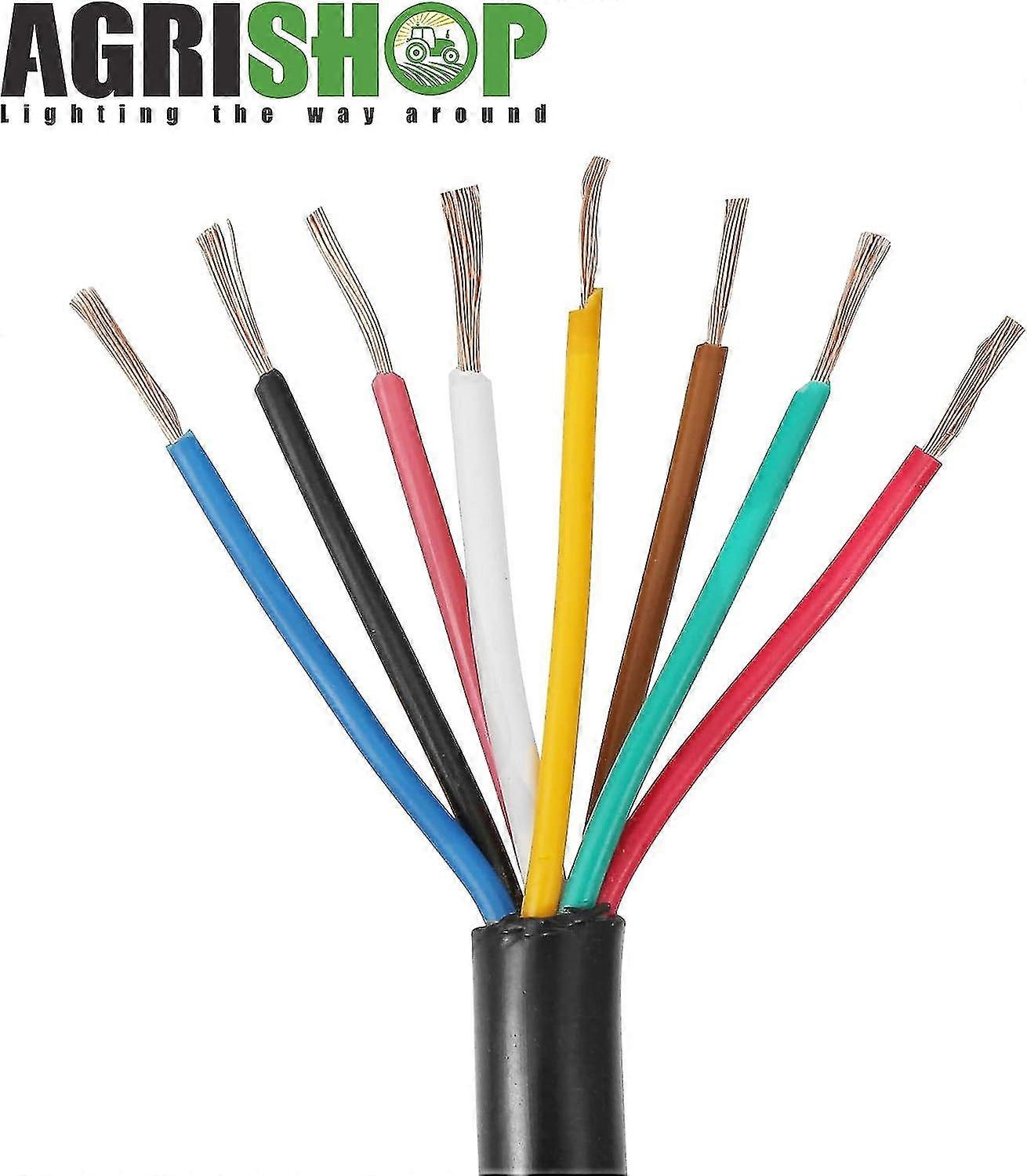 Round 8core Cable,0.75mm Automotive 8core 12v 24v Thin Wall Wire 10m ...