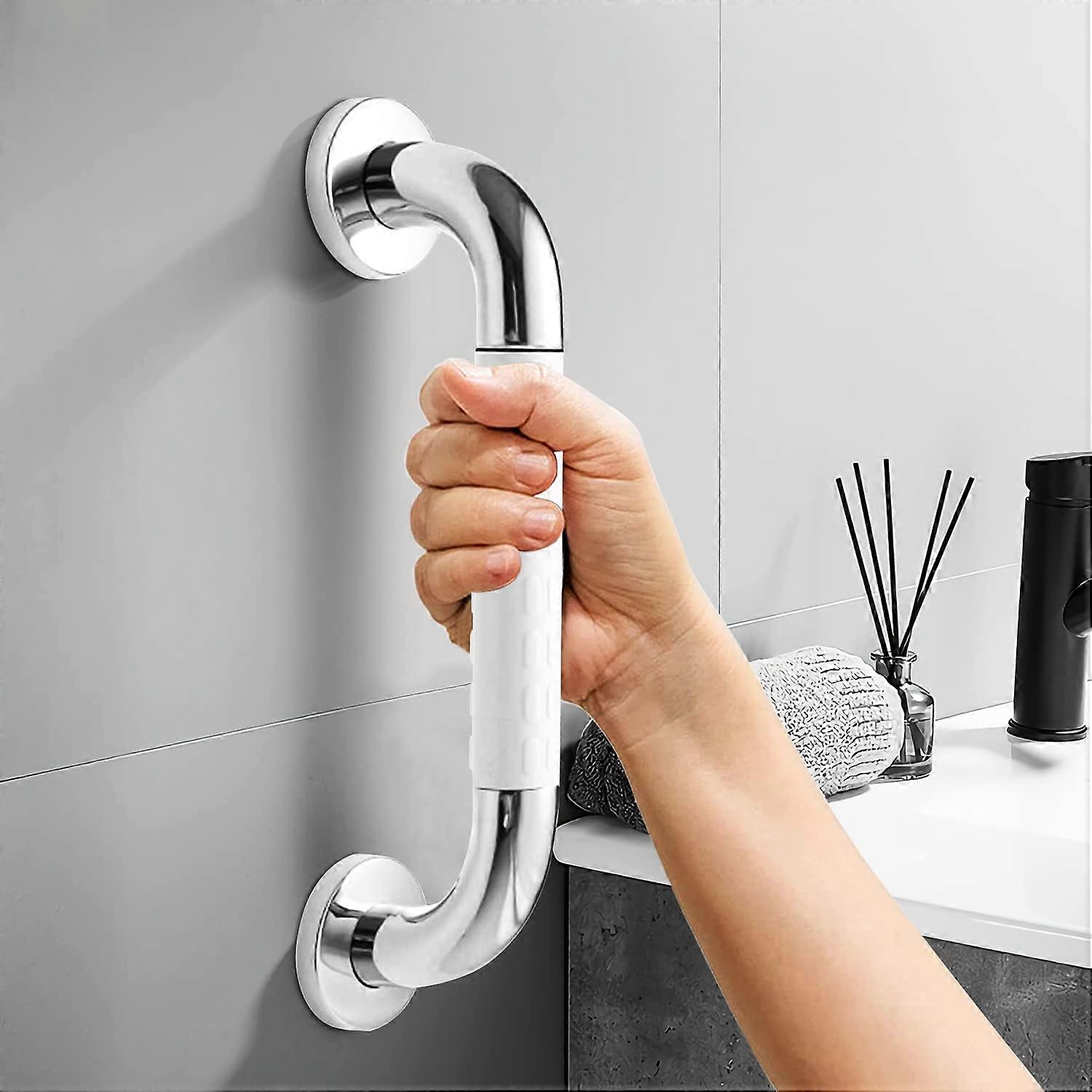 White Safety Bathtub Handle, Non-Slip, with Fluorescent Light, Wall ...