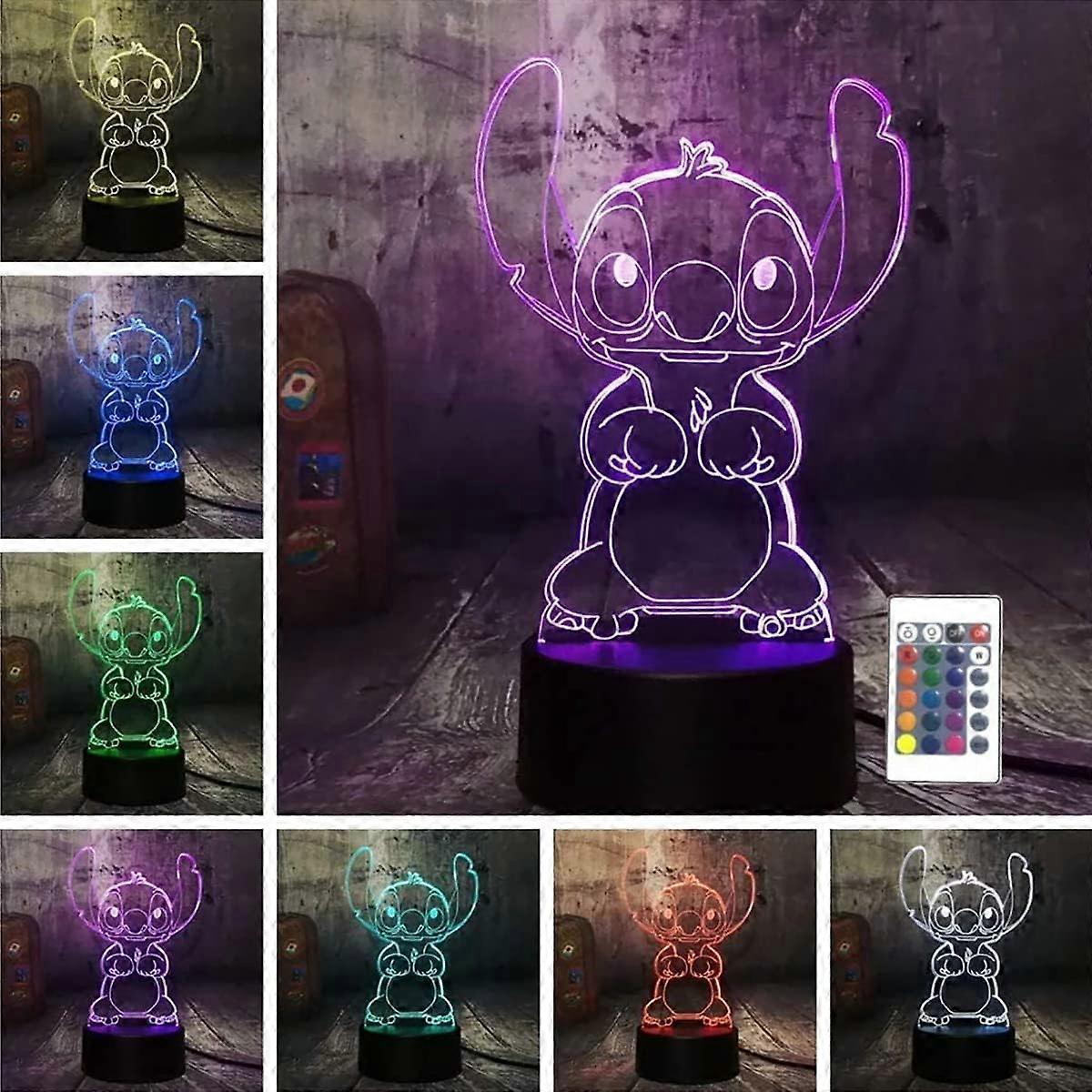 SBSG Stitch Light, 16 Colors Conversion with Remote Touch Anime Lamp ...