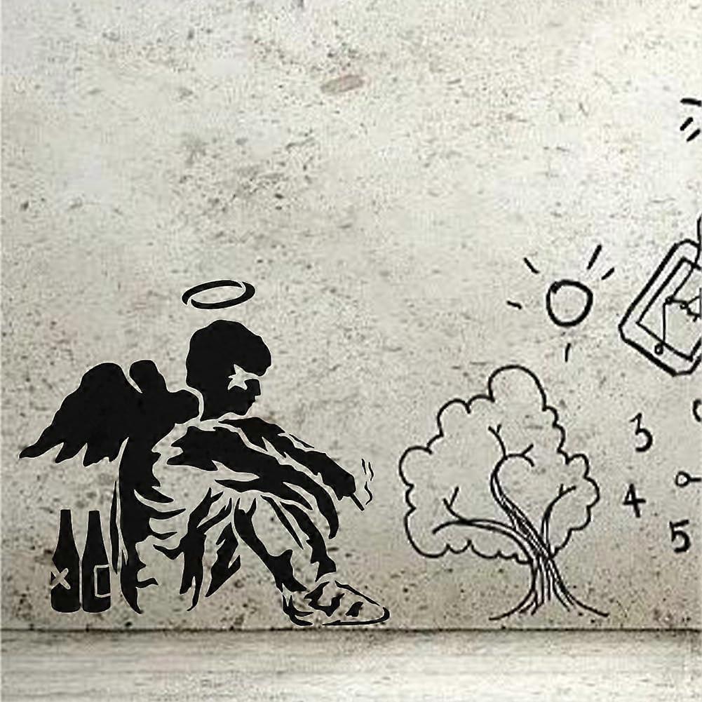 Banksy Fallen Angel Stencil 11.8x11.8inch Reusable Fallen Angel with ...
