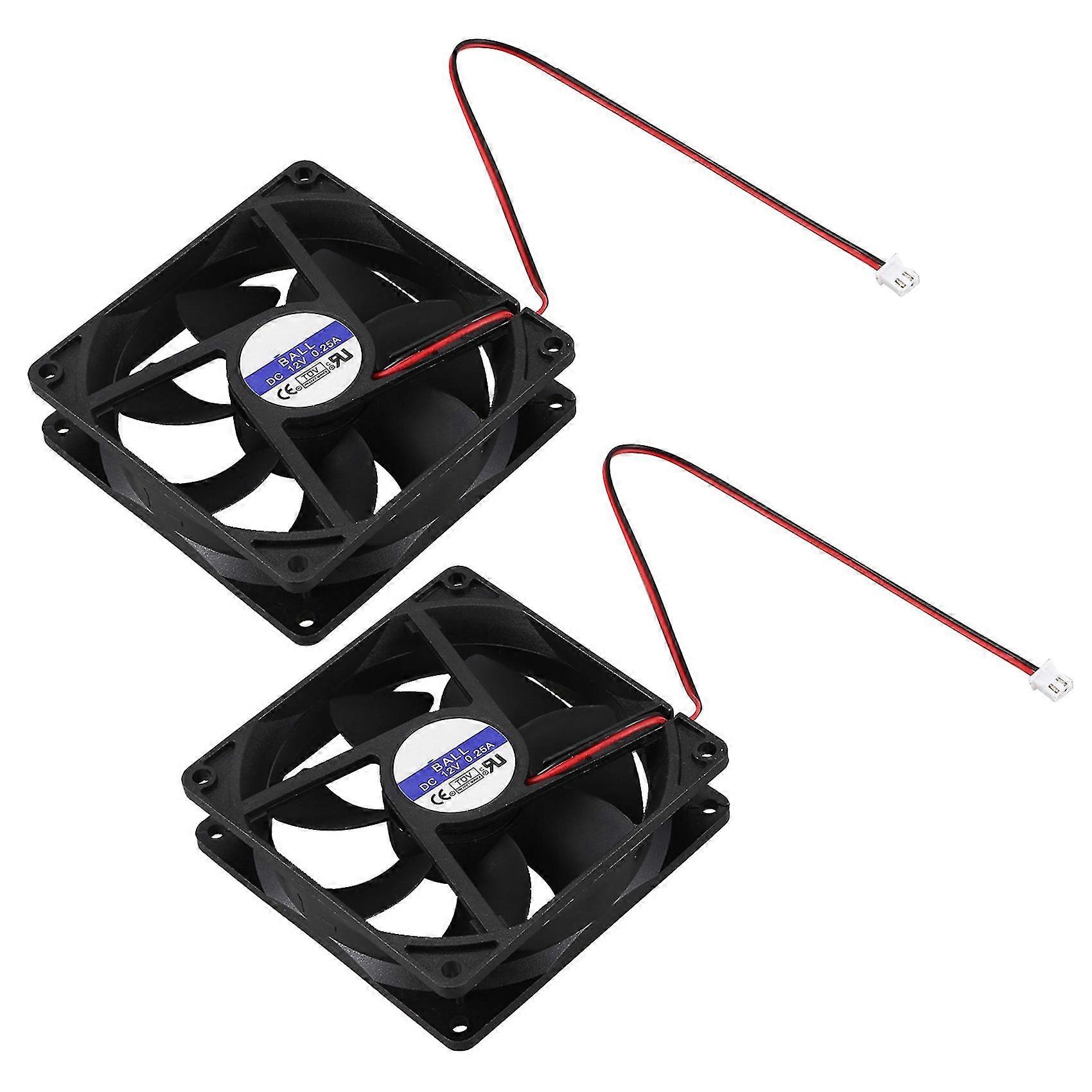 2pcs 92mm X92mm X 25mm Dc 12v 2pin 65.01cfm Computer Case Cpu Cooler Cooling Fan | Fruugo UK