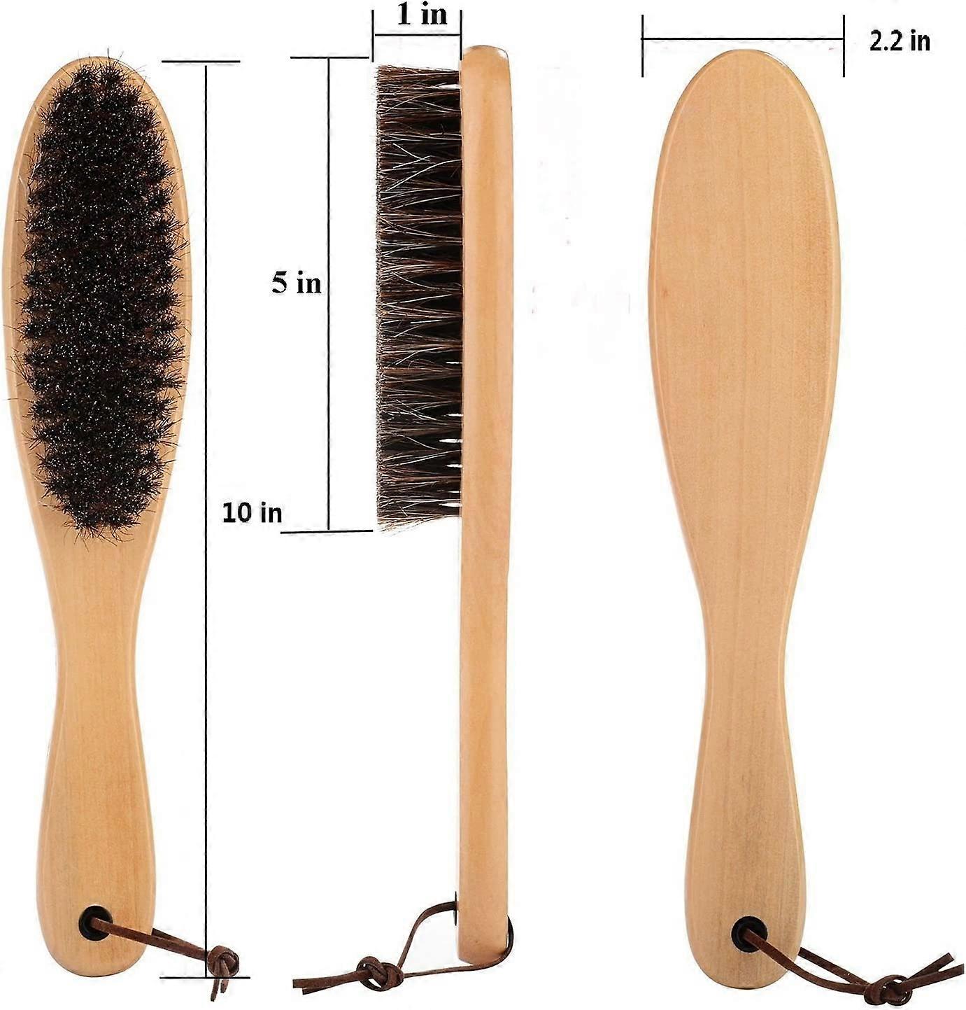 Lint Remover Clothes Brush, with Soft Real Horsehair and Wooden Handle ...