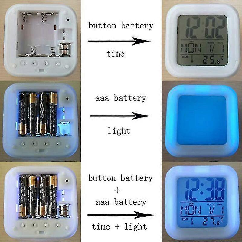 Animal Wolf Digital Alarm Clockb, Colorful Lights Alarm Clock Square ...