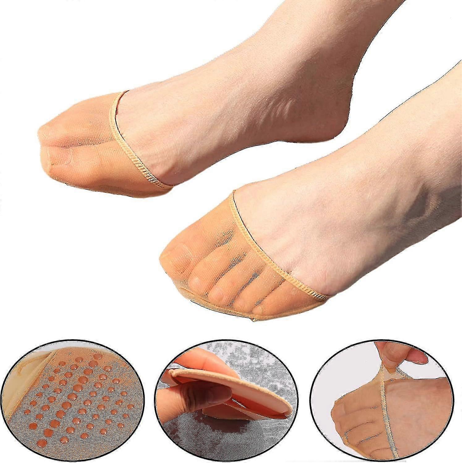3 Pairs Women's Toe Topper Socks Non Slip Toe Cover No Show Half Socks ...