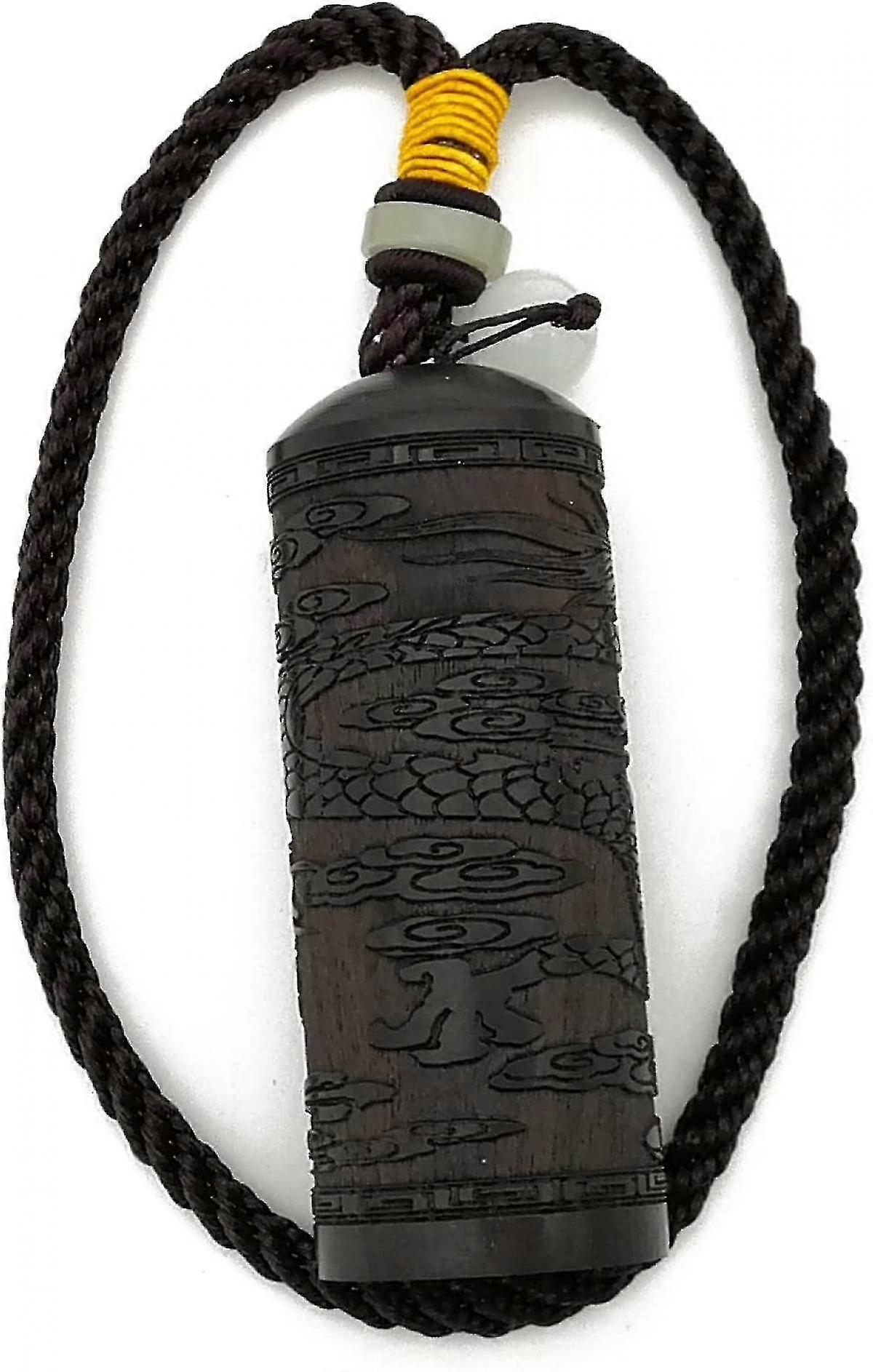 Ebony Blackwood Snuff Bottle Portable With Metal Spoon Snorting Snorter ...