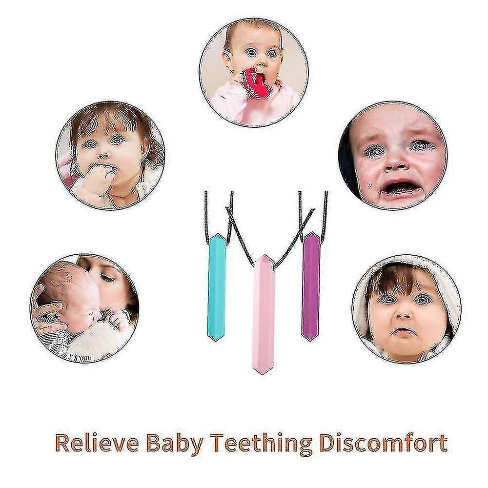 3 Pcs Chew Chew Crayon Sensory Necklace - Best For Kids Or Adults That ...