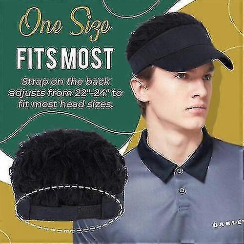 Golf Baseball Cap With Fake Hair Cap Sun Visor Fun Toupee Hats Mens ...