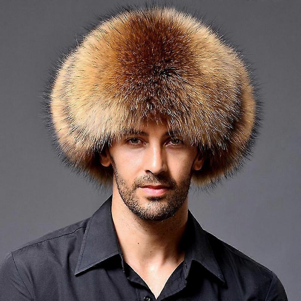 Men Ushanka Ear Flaps Hat Winter Faux Fur Thermal Cossack Trapper Snow ...