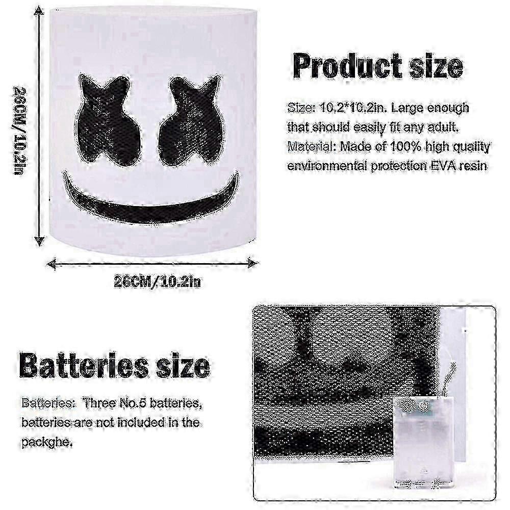 Marshmello Dj Mask Halloween Cosplay Mask E | Fruugo UK