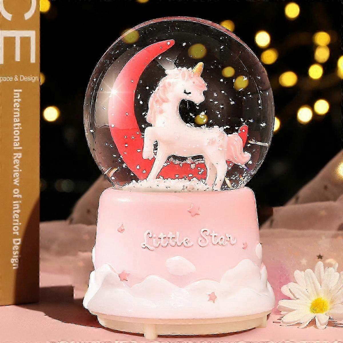 Unicorn Snowball - Children's Color Music Box, 80 Mm/3 Inch Snowball ...