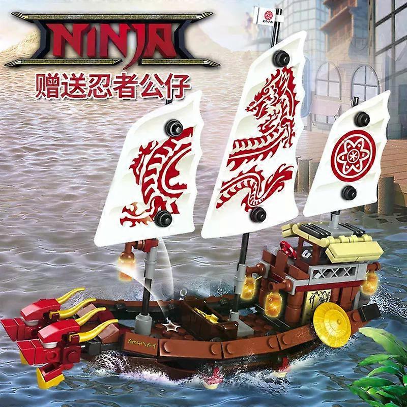 New Phantom Ninja Dragon Ship Model Building Blocks Sodiers Figures ...