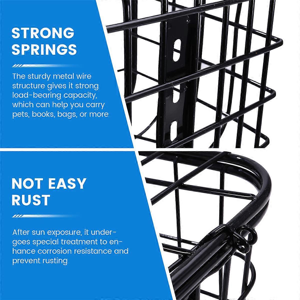 Iron Wire Basket Bike Front Basket Organizing Storage Basket | Fruugo UK