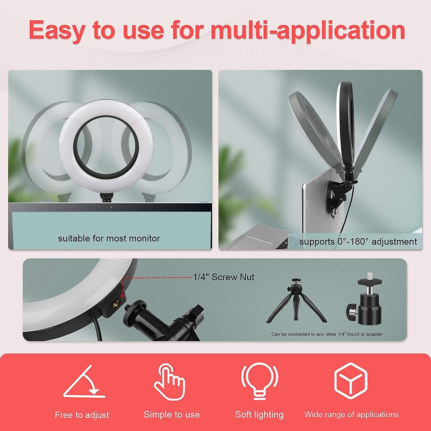 Video Conference Lighting Kit,computer/laptop Moniter Led Video Light ...