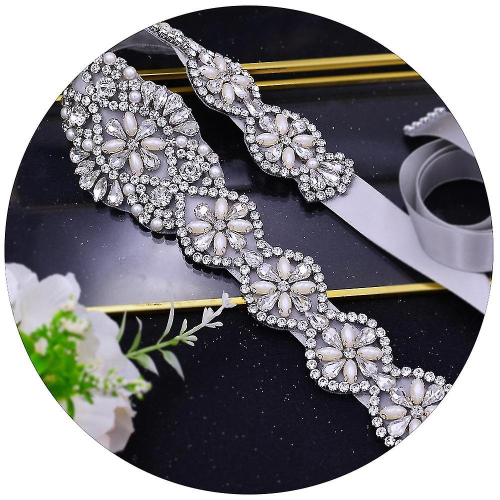 Bridal Rhinestone Wedding Belt - Silver Belts For Women 【楽天ランキング1位】