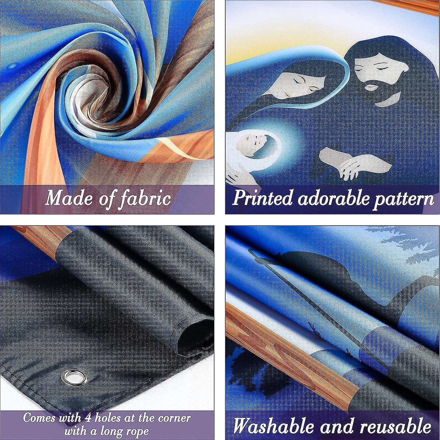 Nativity Banner Merry Christmas Nativity Barn Birth of Jesus Nativity ...