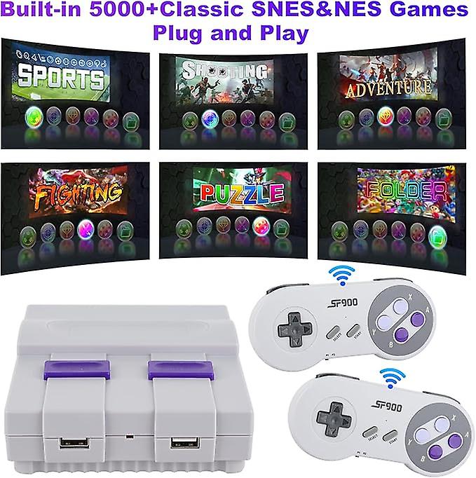 New Wireless Classic Retro Game Console 2 Classic Wireless Controllers ...