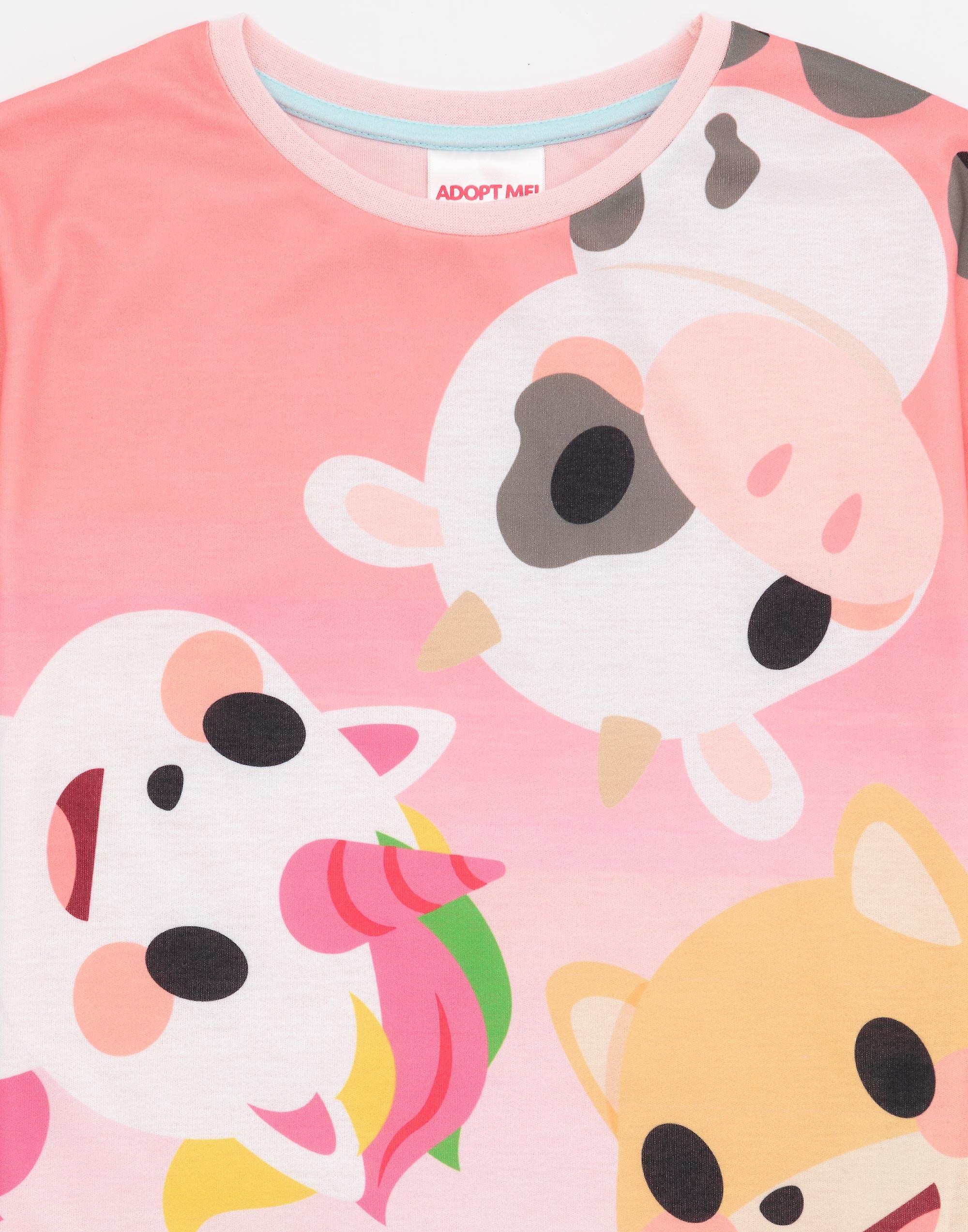 Adopt Me Girls Short Sleeve Short Leg Pyjama Set Pink | Fruugo UK