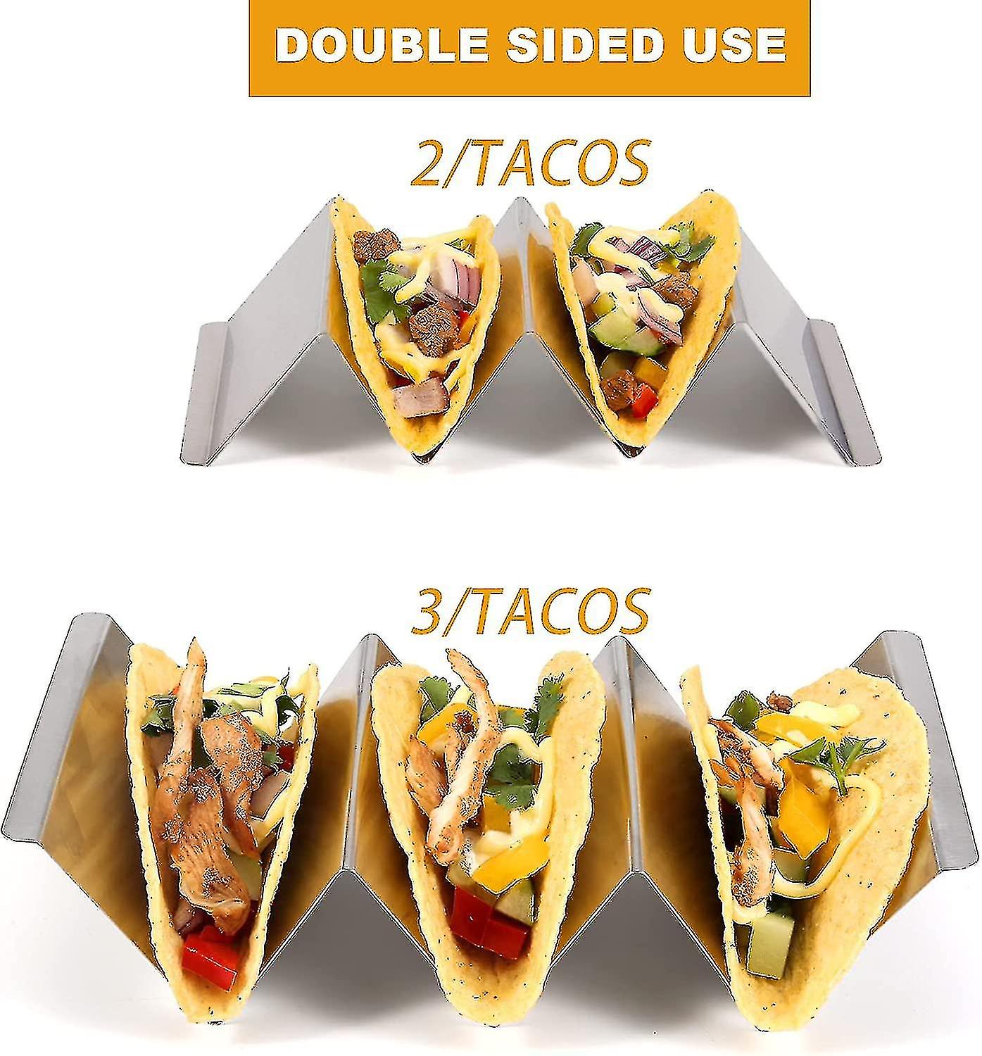 Taco Holders Set Of 6, Taco Stand, Stainless Steel Taco Holder, With ...