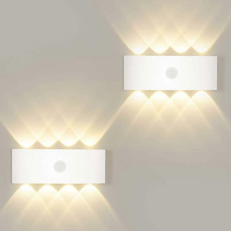 8W wall-mounted light with motion detector, automatic on/off switch ...