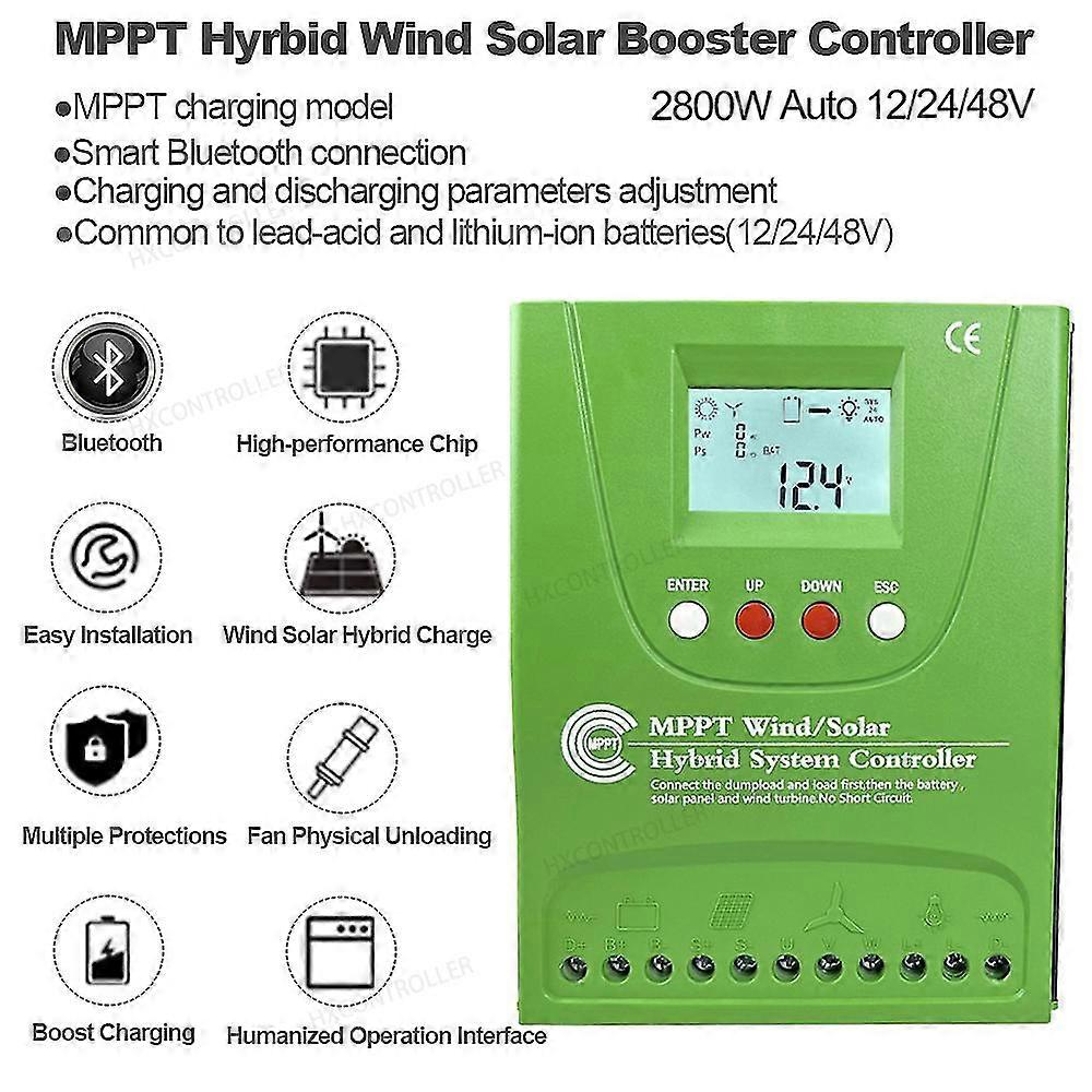12V 24V 48V 2000W 2800W MPPT Hybrid Wind Solar Charge Controller ...
