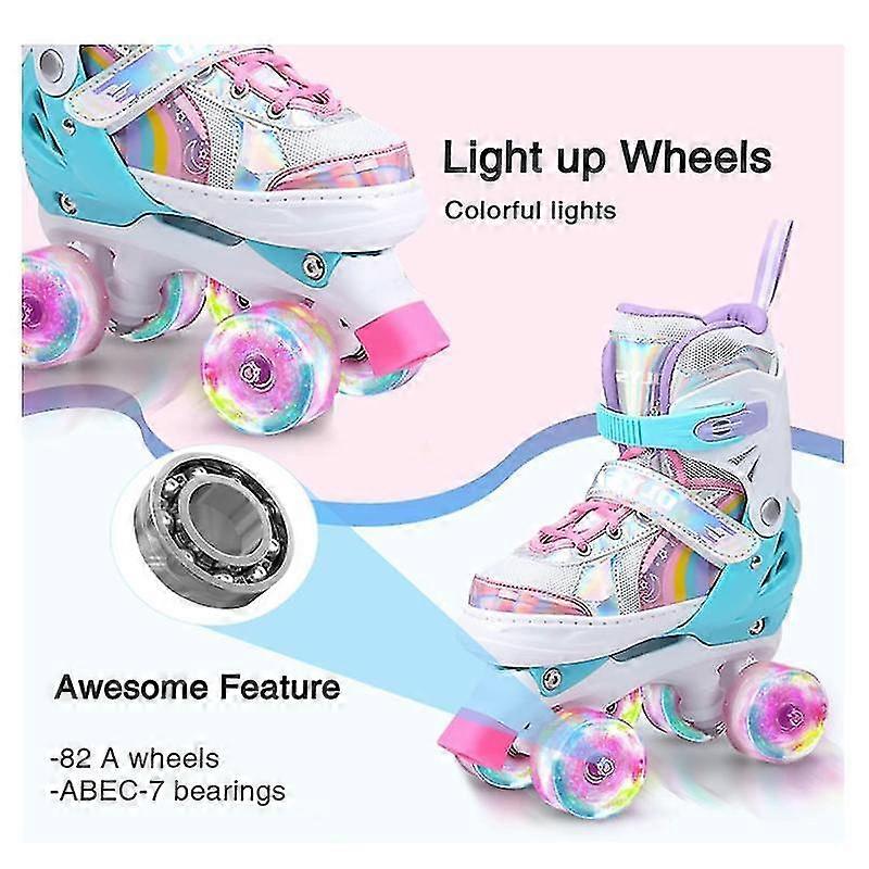 Jianghuo Roller Skates Kids Roller Boots,8 Light Up Wheels And 4 Sizes ...