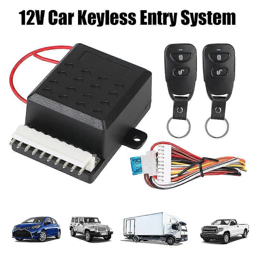 12V Car Key Systems Key blade Remote Central Door Lock less System Auto ...