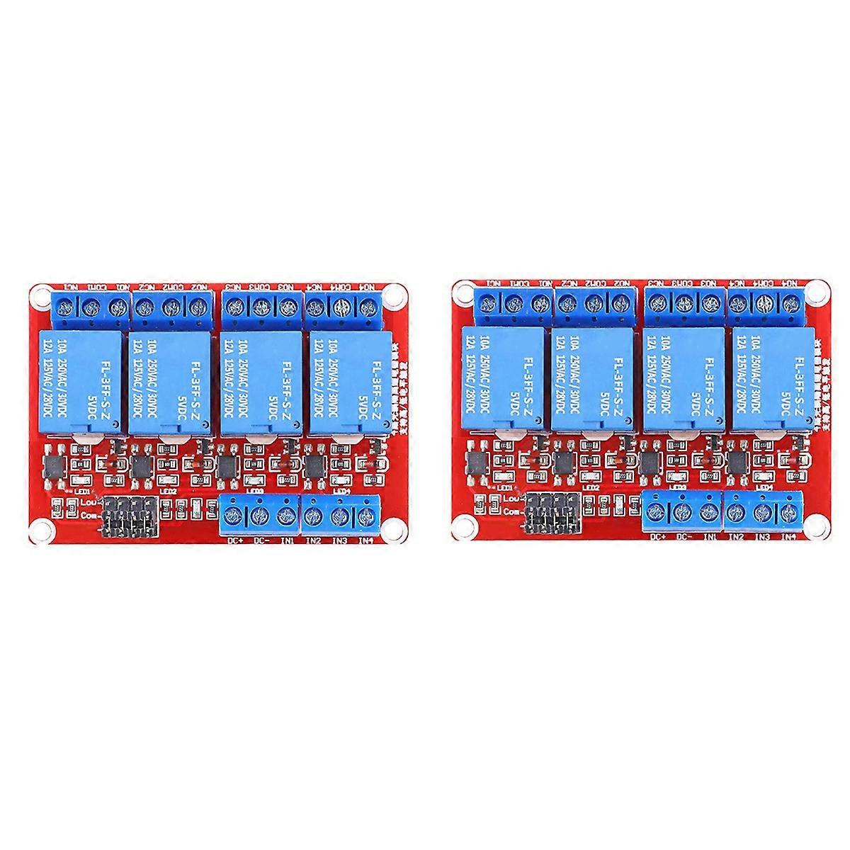 DC 5V 4 Channel Relay Module Board Shield with Optocoupler / High and Low Level Trigger for ...