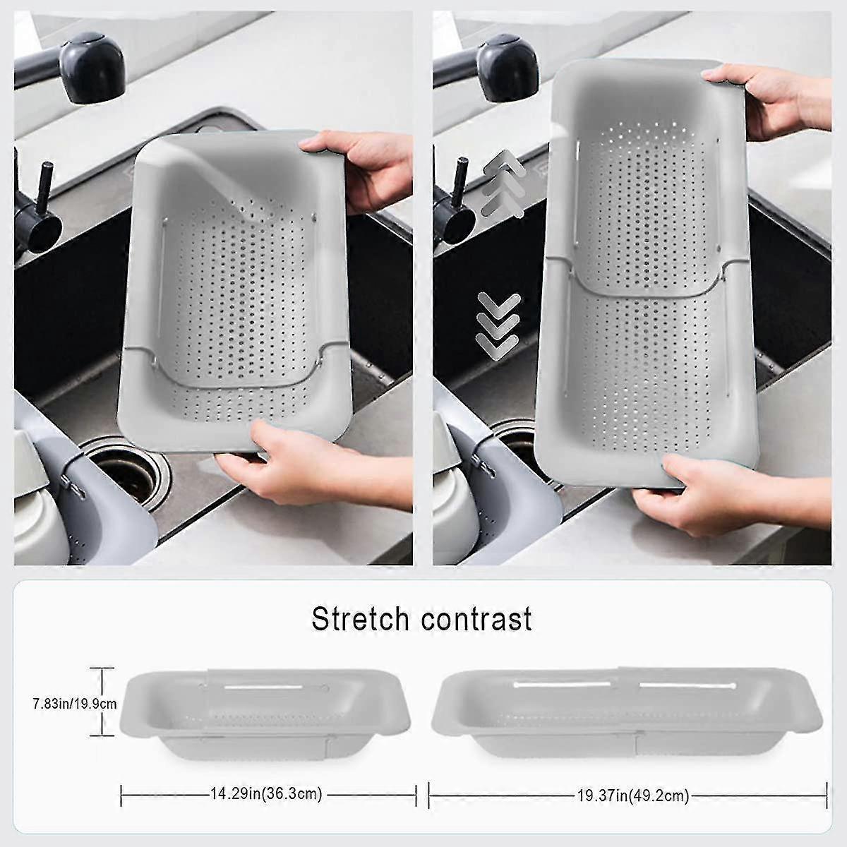 Sink Colanders And Strainers Basket, Kitchen Extendable Sink Strainer ...