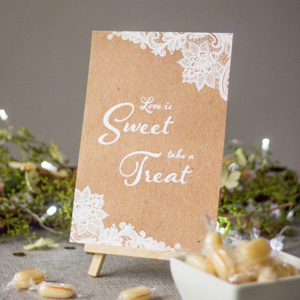 Rustic Wedding Love is Sweet Table Sign | Treat Table Decoration with ...