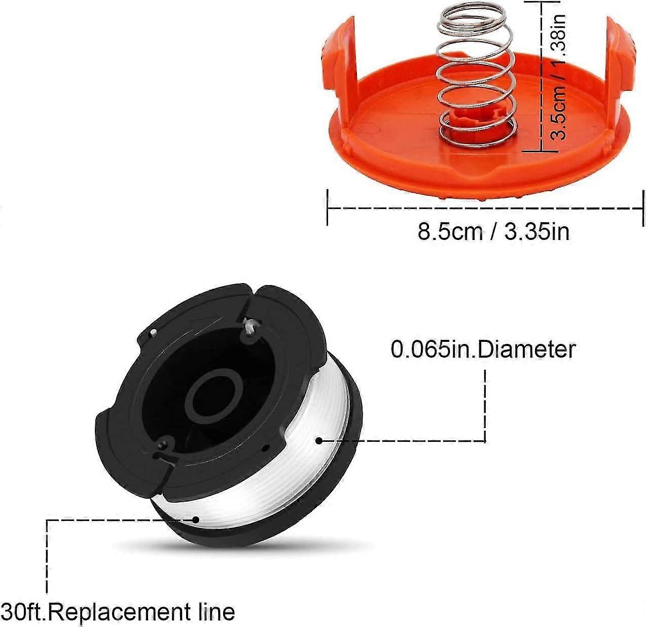 Replacement Spool For Black & Decker Af-100 Trimmer, 30 Ft 0.065" Autofeed Weeding Eater With Rc ...