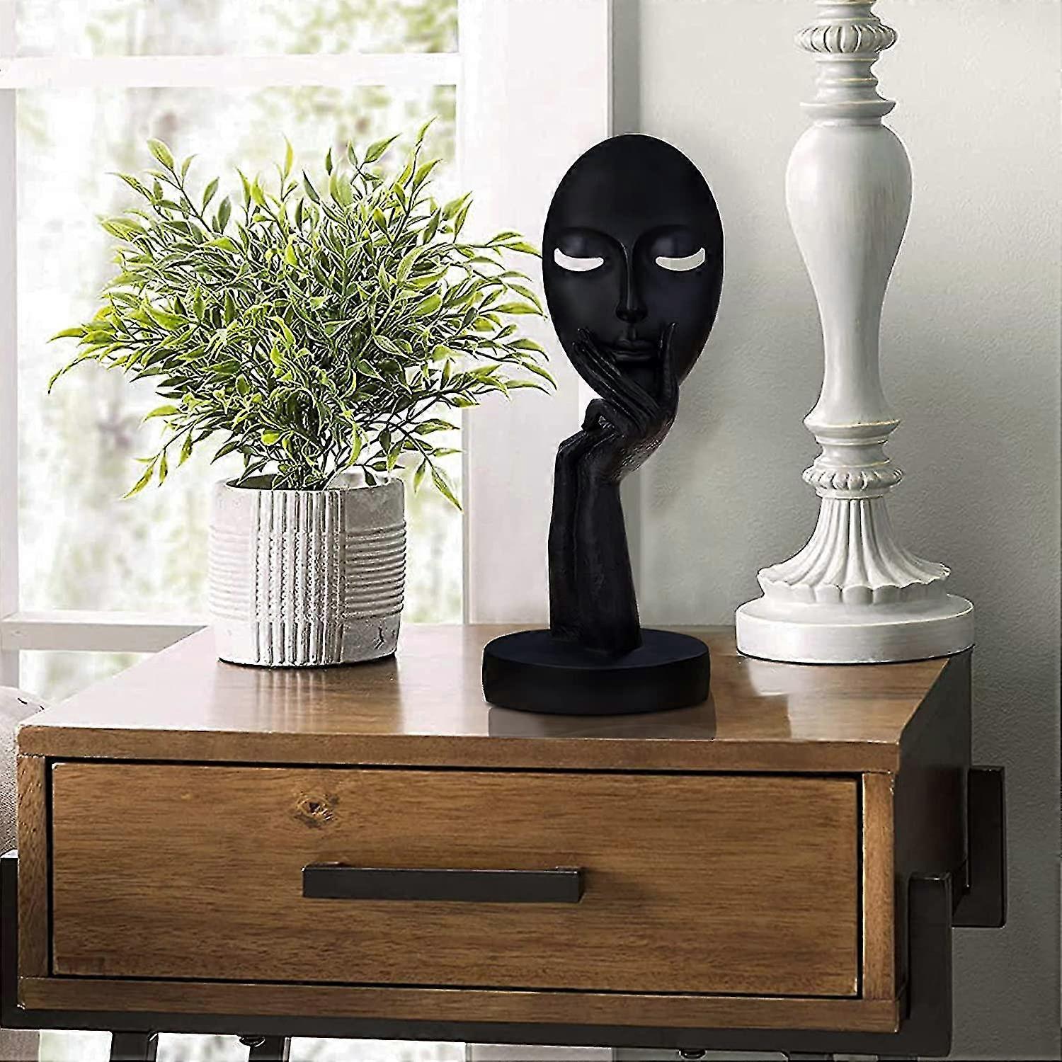 Modern And Simple Woman Face Statues Thinker Lady Sculpture Figure ...