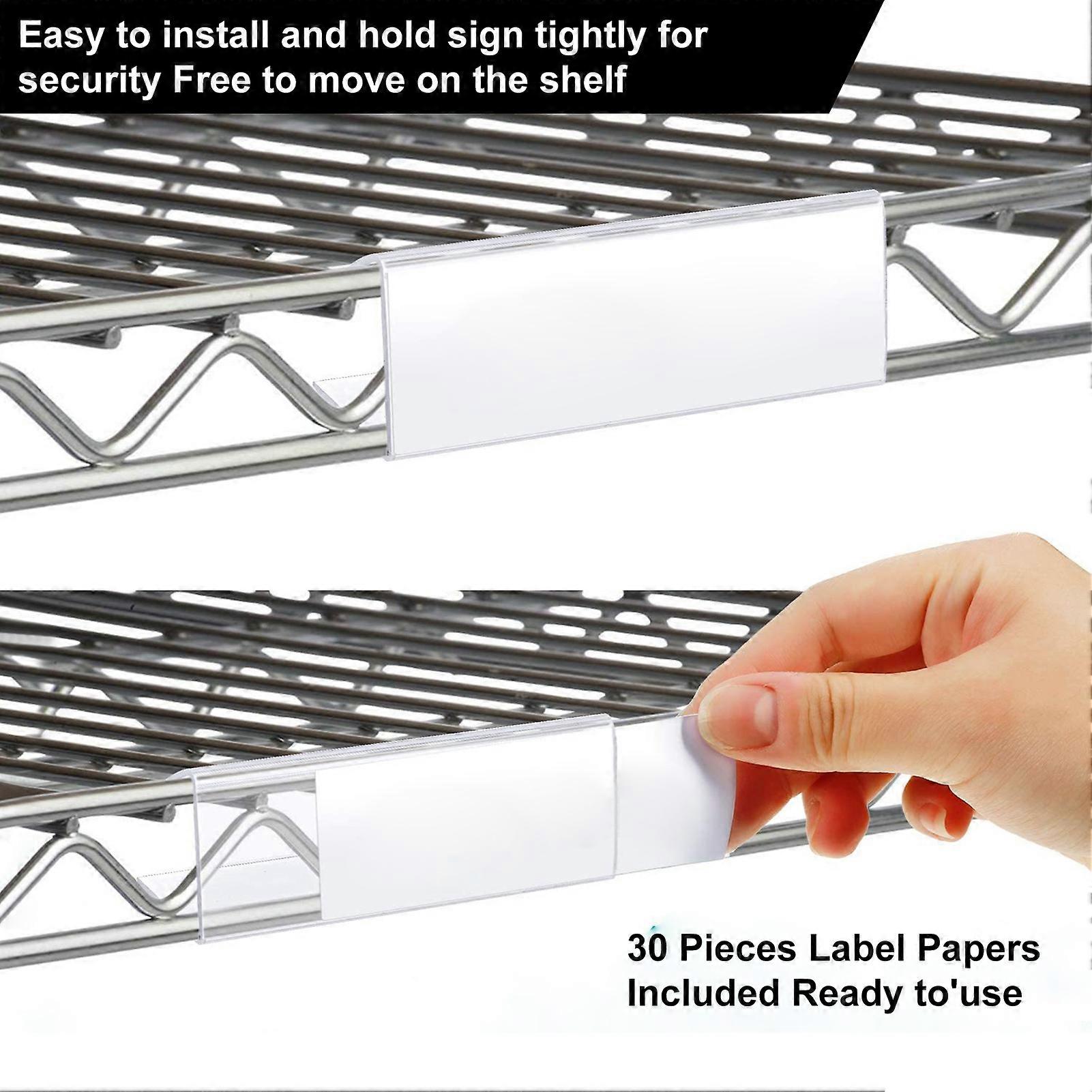 30-Pack Label Holders Wire Shelves Transparent Ticket Price Tag Holders ...