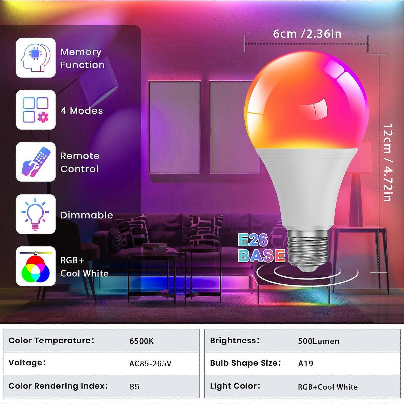 Colorful rgb bulb color light bulb color changing remote control led ...