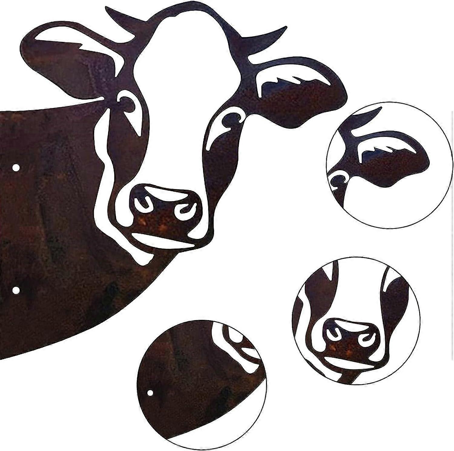 Patina Cow Decoration Metal Rust Decorative Cow Metal Ornaments Metal ...